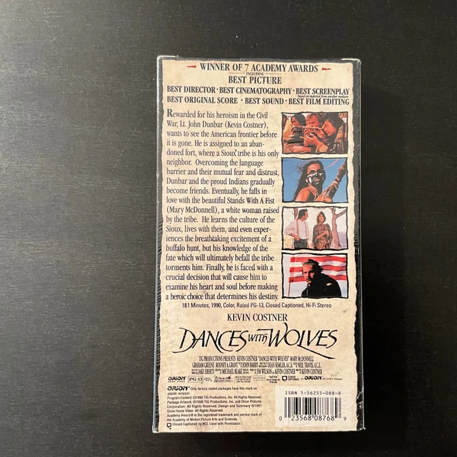 VINTAGE DANCES WITH Wolves 2 VHS Tape Kevin Costner 7 Academy Awards ...