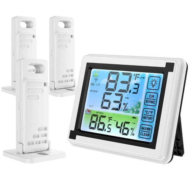 THERMOMÈTRE STATION MÉTÉO complète hygromètre avec 3 unités extérieures EUR 58,87 - PicClick FR