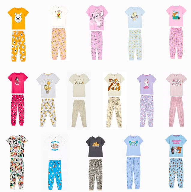 WOMEN CHARACTER PYJAMAS Ladies 6-24 Cotton T-Shirt Long Pants Nightwear ...