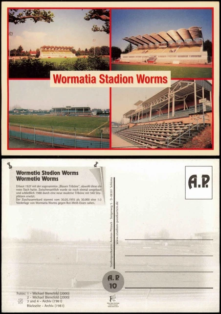 ANSICHTSKARTE WORMS WORMATIA Stadion Worms Football Stadium Mehrbild-AK ...