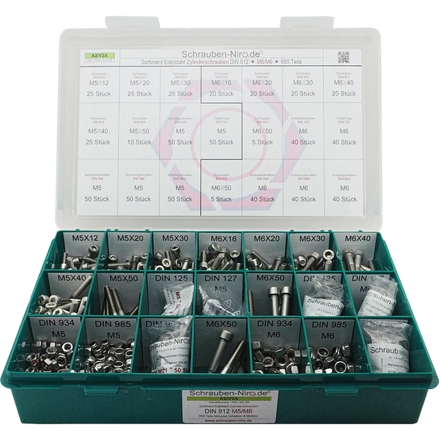 SORTIMENT/SET EDELSTAHL-SCHRAUBEN DIN 933 912 7991 603 ISO 7380 A2 A4 Verzinkt EUR 21,21 ...