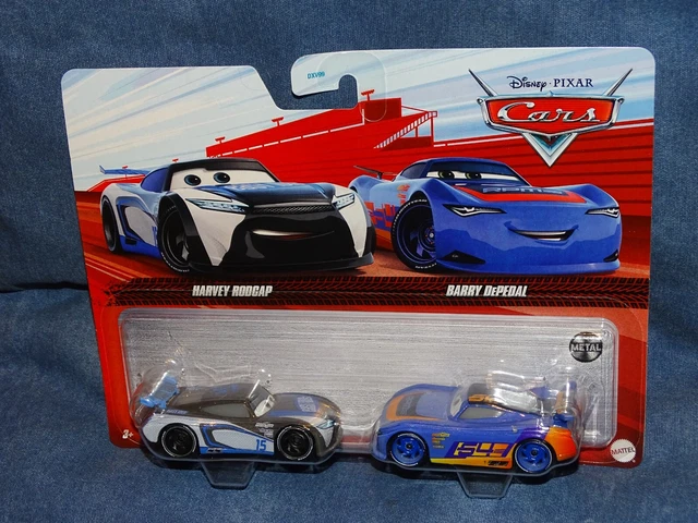RARE PACK 2 Disney Pixar Cars 3 Harvey Rodcap + Barry Depedal Serie ...