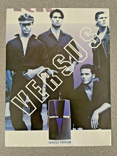 VINTAGE 1993 VERSACE PROFUMI 'VERSUS' AFTERSHAVE AD 30x22cm EUR 9,48 ...