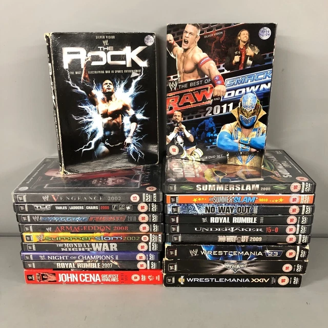 WRESTLING WWE DVD Bundle Collection Set Royal Rumble Wrestle Mania x20 ...