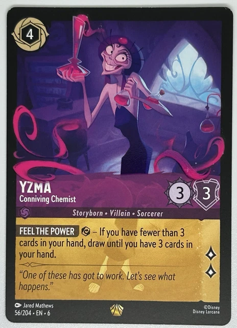 DISNEY LORCANA YZMA Conniving Chemist Legendary Non-Foil Azurite Sea 56 ...