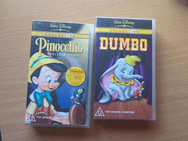 WALT DISNEY PINOCCHIO + DUMBO On VHS Very Good Condition FREE POSTAGE ...