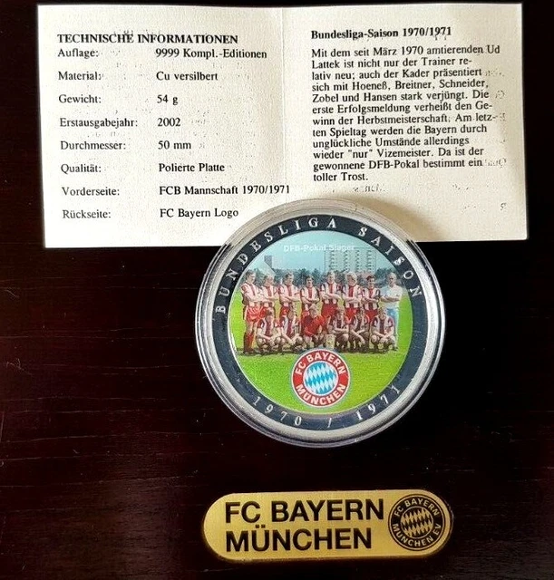 MÜNZE / MEDAILLE Fc Bayern München Bundesliga Saison 1970 / 1971 Versilbert EUR 17,99 - PicClick DE
