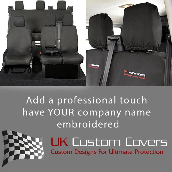 FORD TRANSIT CUSTOM Double Cab All Seat Covers (2013-2023) Inc. Emb 102 ...