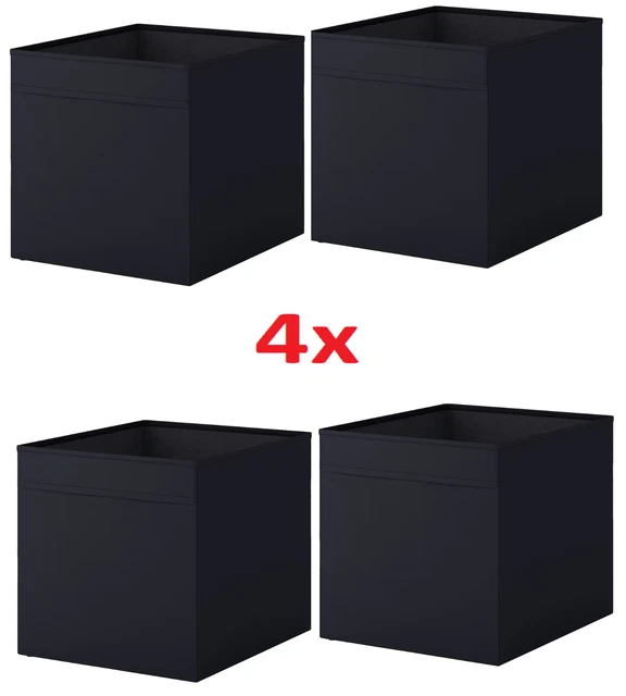 4X IKEA DRONA Storage Boxes for Kallax Shelving Unit Organizer Black ...