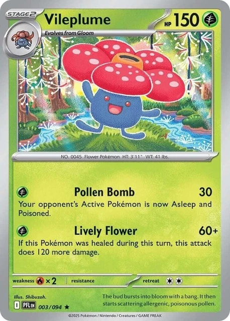 VILEPLUME 003/094 HOLO Phantasmal Flames Pokemon Card Tcg £2.10 ...