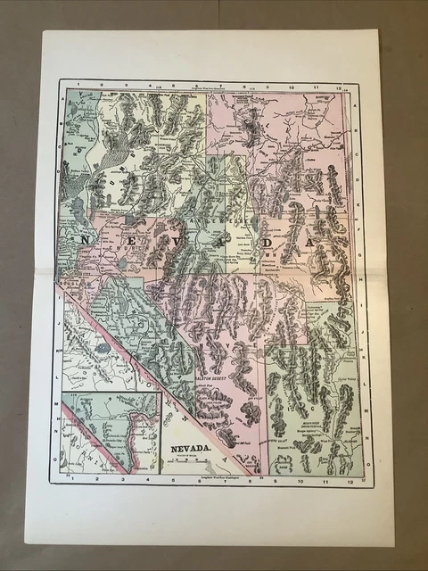 ORIGINAL MAP NEVADA Late 1800s Early 1900s As Is INV-AA25-01 £11.19 ...