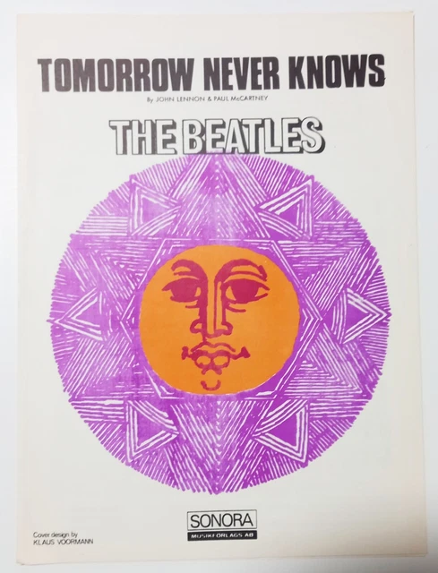 THE BEATLES - TOMORROW NEVER KNOWS Swedish Sheet Music 1966 Archival ...
