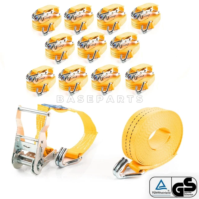 12X TENSION STRAP with Ratchet And Hook Lashing 2000kg 6m Meter 2 Piece ...