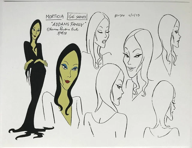 ADDAMS FAMILY MORTICIA MODEL SHEET HB Cartoon EUR 14,91 - PicClick IT