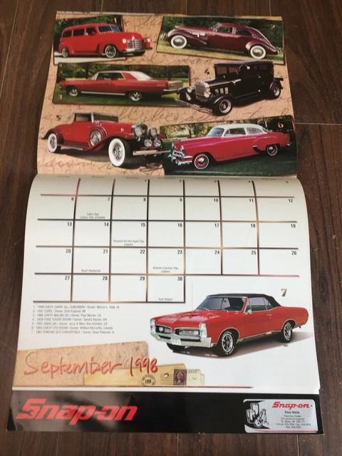 1998 SNAP SHOTS Snap On Tools Calendar $19.99 - PicClick CA