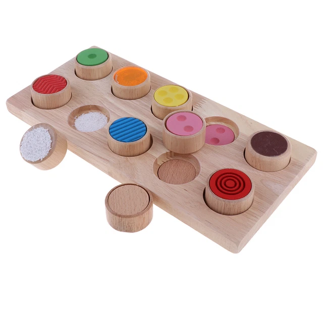 WOODEN TEXTURES TACTILE Matching Board Sensory Memory Game for Baby ...