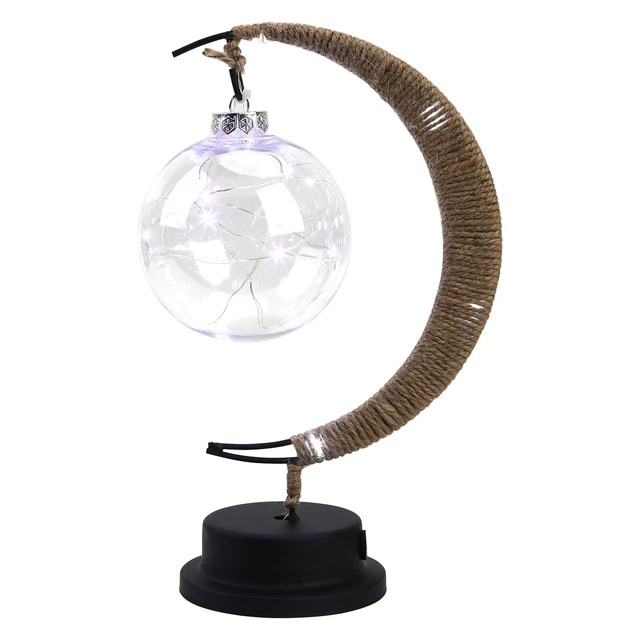 LED GLOBE RATTAN Ball Lamp-Wrought Iron Rattan Hemp Ball Light (Purple ...