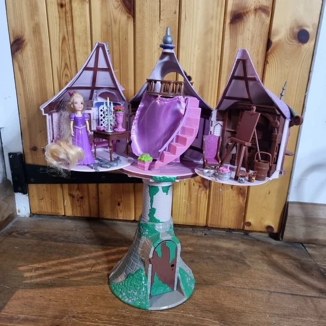DISNEY STORE TANGLED Rapunzel Tower 17" Castle Playset Doll Figure ...