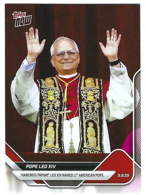POPE LEO XIV 1st AMERICAN POPE 2025 TOPPS NOW CARD POPE-1 $4.61 ...