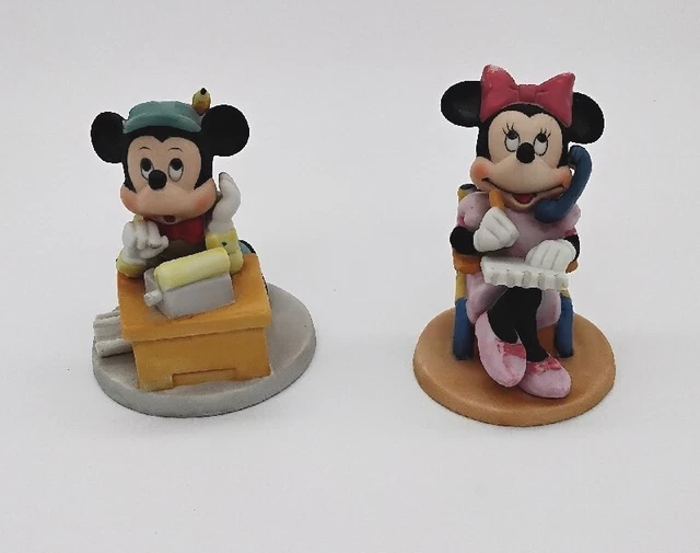 WALT DISNEY MICKEY Mouse And Minnie Mouse Working Figurine On Telephone ...