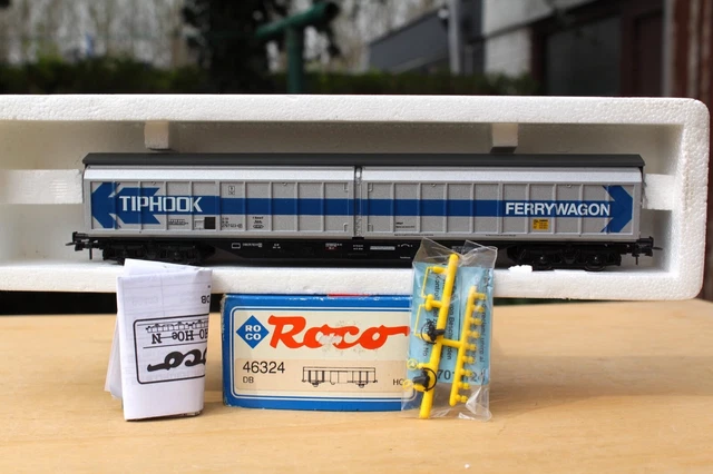 ROCO 46324 DB WAGON TIPHOOK FERRYWAGON A BOGIES HO (ref J721) EUR 19,99 ...