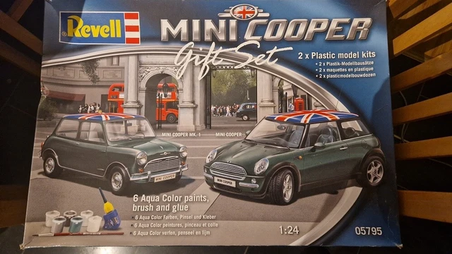 REVELL 05795 1:24 Mini Cooper Gift Set Old & New Versions Paint & Glue ...