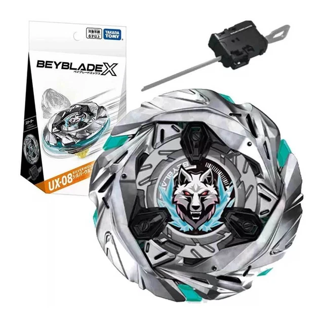 TAKARA TOMY BEYBLADE X Beyblade X UX-08 Starter Silver Wolf 3-80FB Toy ...