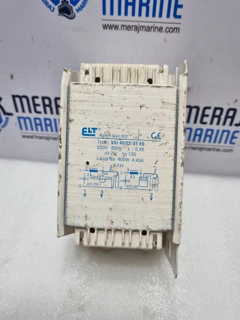 BALLASTS ELT VSI-40/22-3T-E6 220V 60Hz Lampe Na 400W 4,45A EUR 213,32 ...