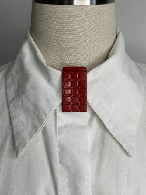 Vintage 1930s Celluloid Red Early Plastic Art Deco Clip Brooch