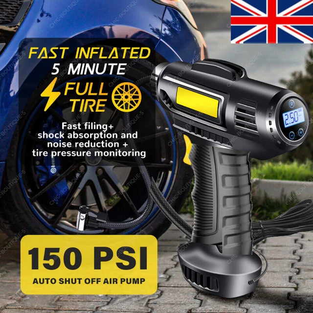 FAST CORDLESS ELECTRIC Car Tyre Inflator Pump Portable Tire Air ...