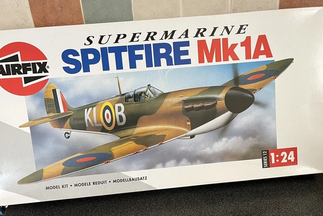 VINTAGE AIRFIX SUPERMARINE Spitfire Mk 1a 1:24 Model Airplane Kit 1993 Complete £75.00 - PicClick UK