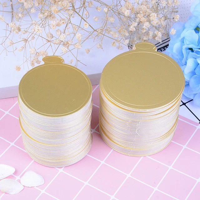 100PCS ROUND CAKE base disposable paper coasters practical cupcake ...