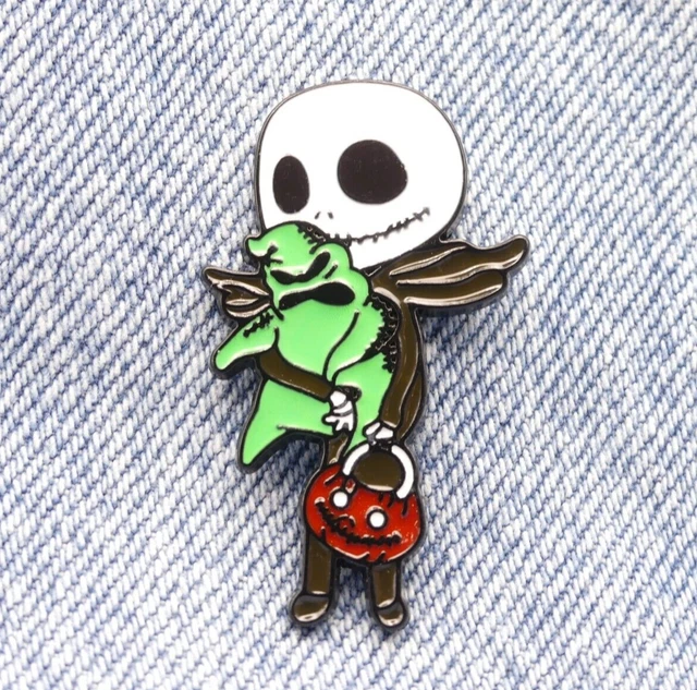 NIGHTMARE BEFORE CHRISTMAS Jack Skellington & Oogie Boogie Enamel Pin Badge £3.99 - PicClick UK