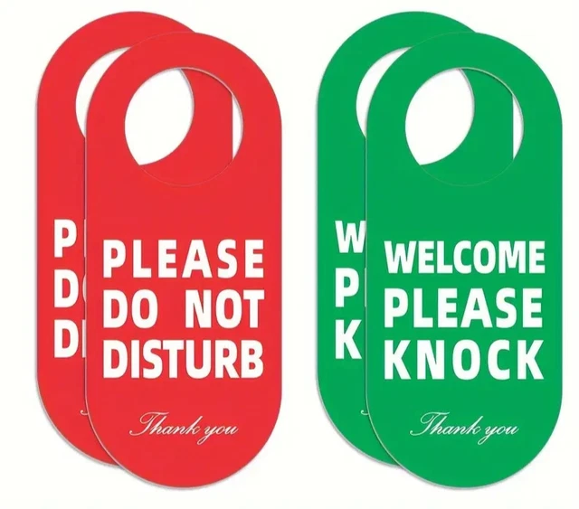 PLEASE DO NOT Disturb - Welcome Please Knock - Reversible Hanging Door ...