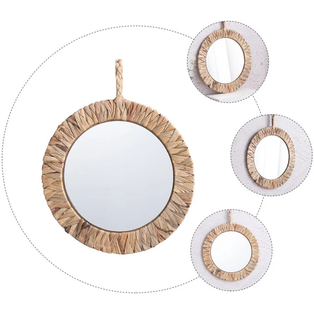 SALLE DE BAINS Mur Décor Rotin Mur Miroir Mur Monté En Rotin Cadre EUR ...