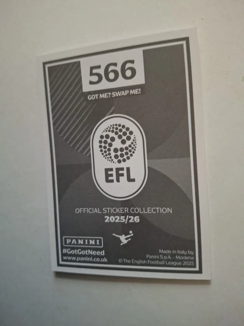 PANINI EFL 2025 26 Sticker Tommy Simkin Tom James No 566 Mint £1.44 ...
