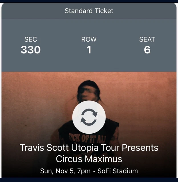 1- TRAVIS SCOTT Utopia Tour Ticket @Sofi Stadium 11/5/23 ***Great Seat ...