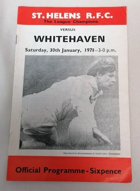 PROGRAMME - ST Helens Saints RLFC V Whitehaven Saturday 30th January ...