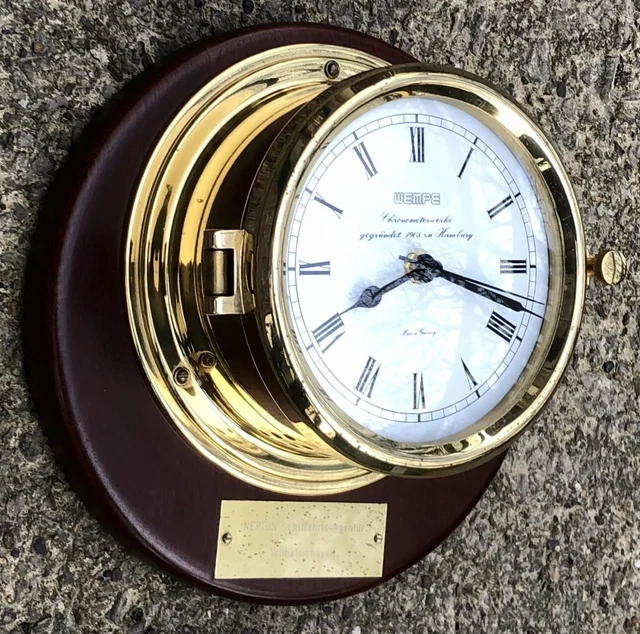 SHIP'S CLOCK, WEMPE Chronometerwerke, Hamburg, Bulkhead, Navigation ...