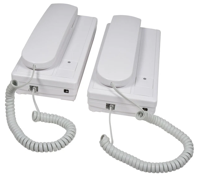 2 WAY INTERCOM System Wired Audio Call Door Entry Phone Battery Powered ...