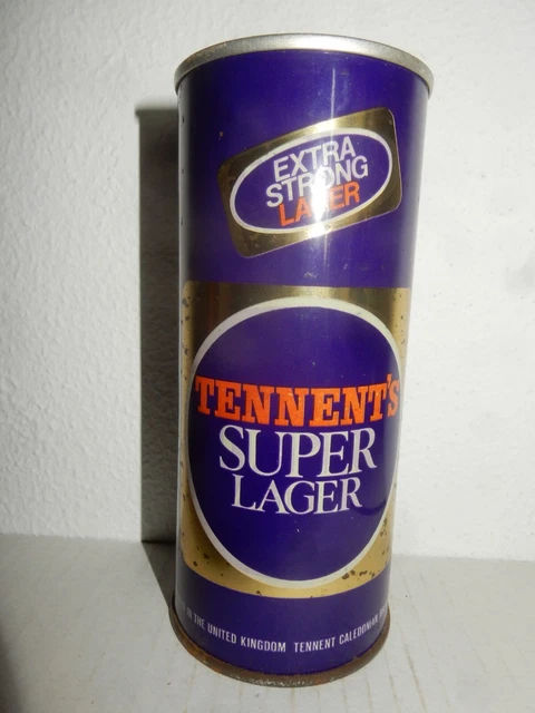 VINTAGE 1970'S TENNENT'S Super Straight Steel Beer can from SCOTLAND ...