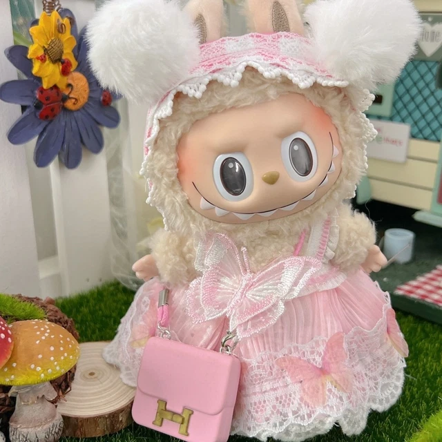POP MART LABUBU The Monsters Plush Doll Diy Pink Butterfly Dress Pink ... POP MART LABUBU The Monsters Plush Doll Diy Pink Butterfly Dress Pink ...