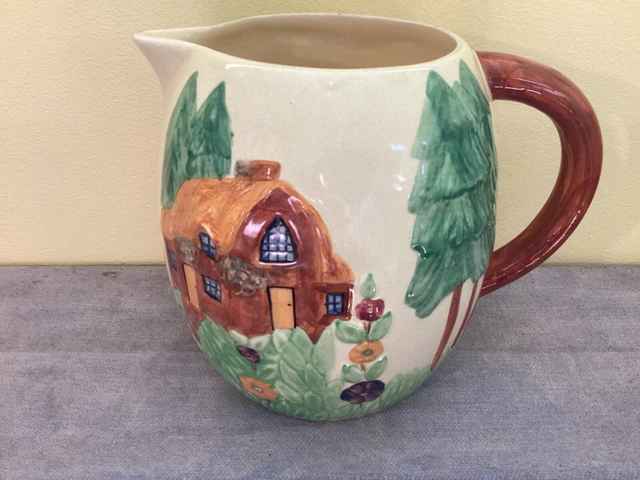 ART DECO SHORTER & SON POTTERY LARGE SHANTEE COTTAGE WARE JUG MABEL ...