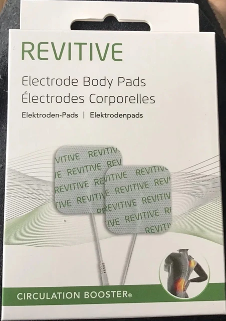 2 X REVITIVE Male Cable / Lead & 2 X Pair Compatible 9cm X 5cm Pads £30 ...