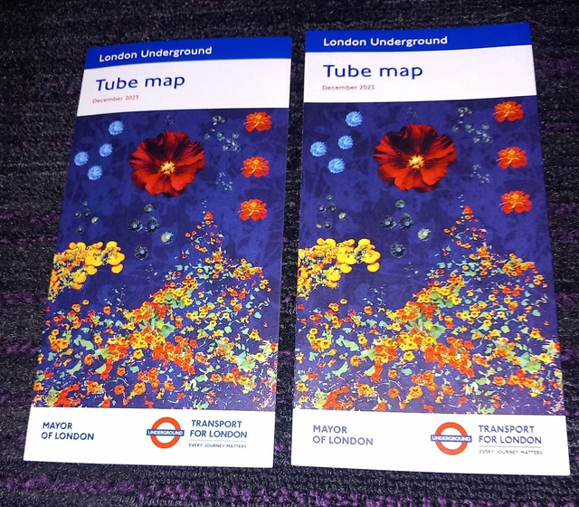 LONDON UNDERGROUND DECEMBER 2023 Tube Map - 2 DIFFERENT VERSIONS £2.50 ...