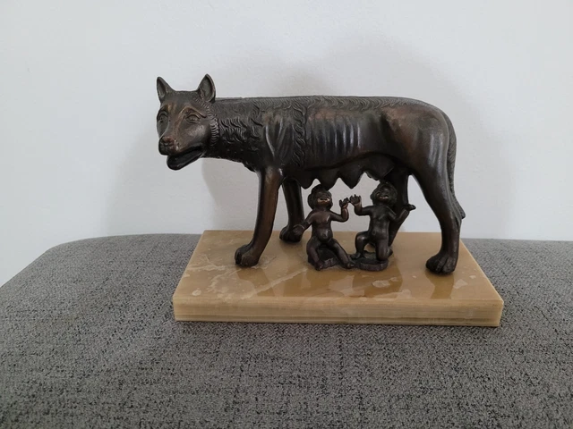 STATUA LUPA CAPITOLINA Roma bronzo / antimonio vintage EUR 189,99 ...
