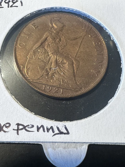1921 ONE PENNY Coin King George V Great Britain British 1d £1.99 ...