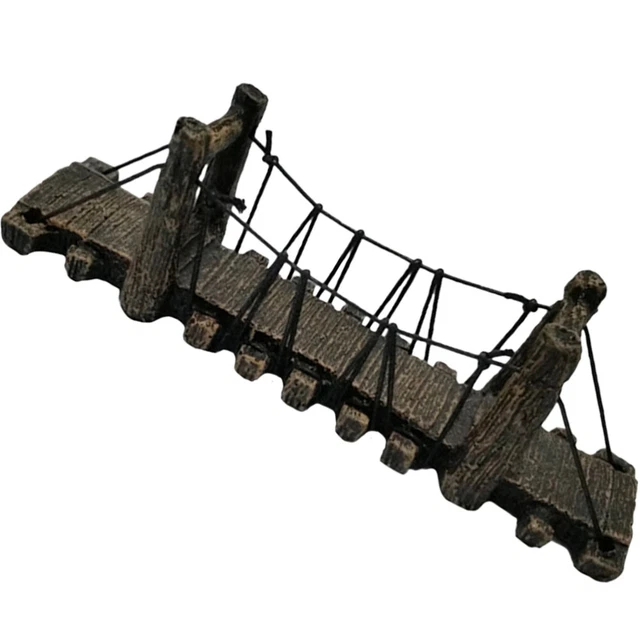 RESIN ROPE BRIDGE Aquarium Landscape Terrarium Container Fish Tank ...