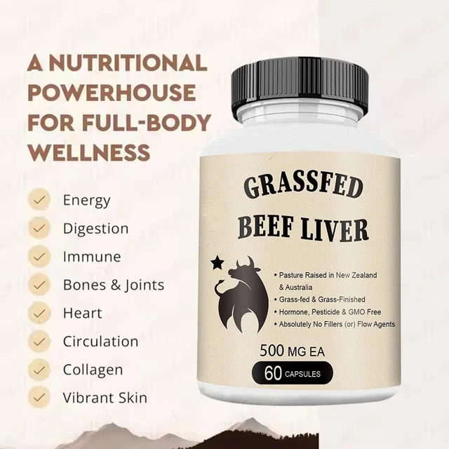 GRASS FED BEEF Liver Capsules - Max Potency, Immune System Support ...