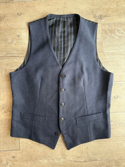TAKEO KIKUCHI HERRINGBONE Vest Made in Japan Navy £120.98 - PicClick UK